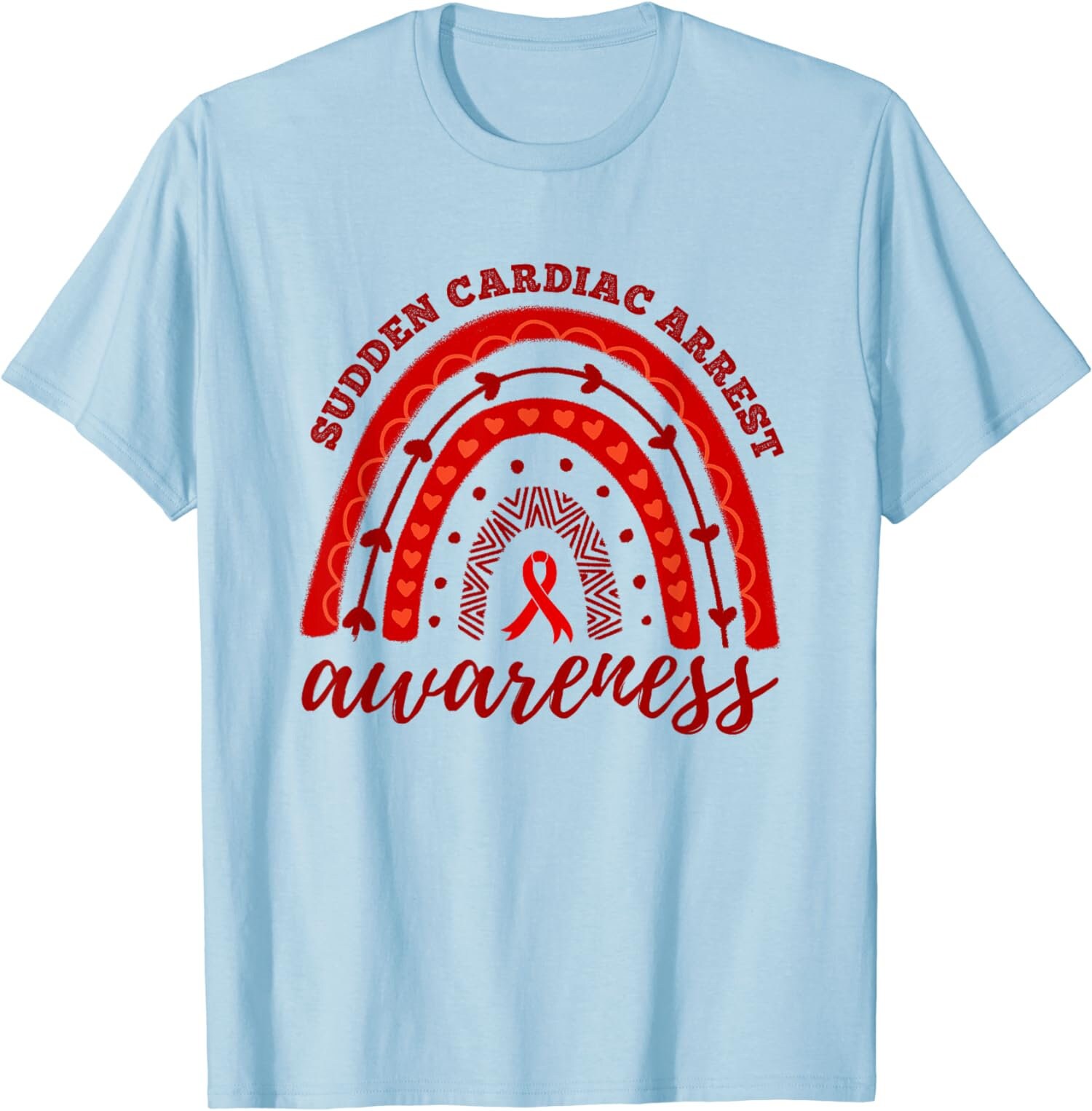 Rainbow Red Ribbon Sudden Cardiac Arrest Awareness Unisex - Etsy