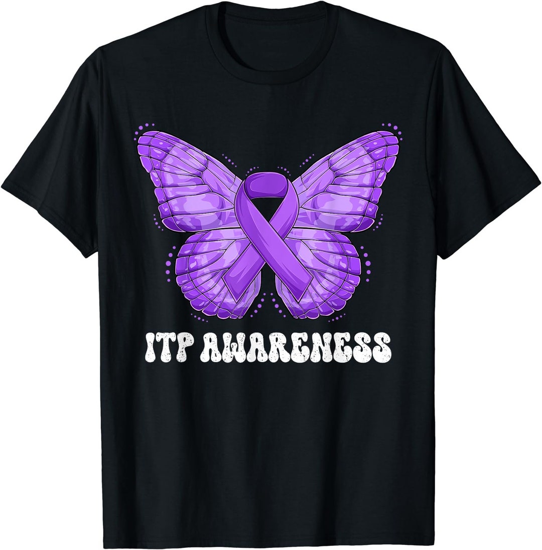 ITP Awareness Month Purple Ribbon Butterfly Unisex T-shirt - Etsy