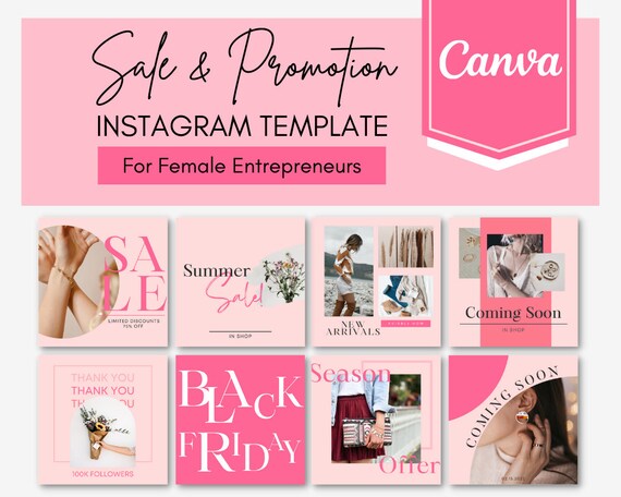 Sales and Promotion Instagram Templates for Female | Etsy