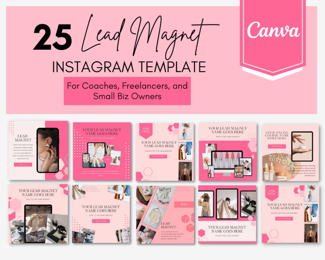 Lead Magnet Instagram Templates | Lead Magnet Canva Template | Lead ...