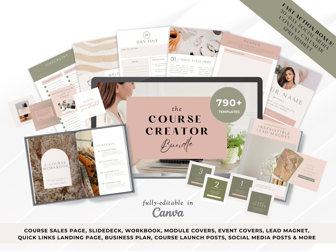 PLR Courses Template, Online Course Launch, Canva Template, Ebook ...