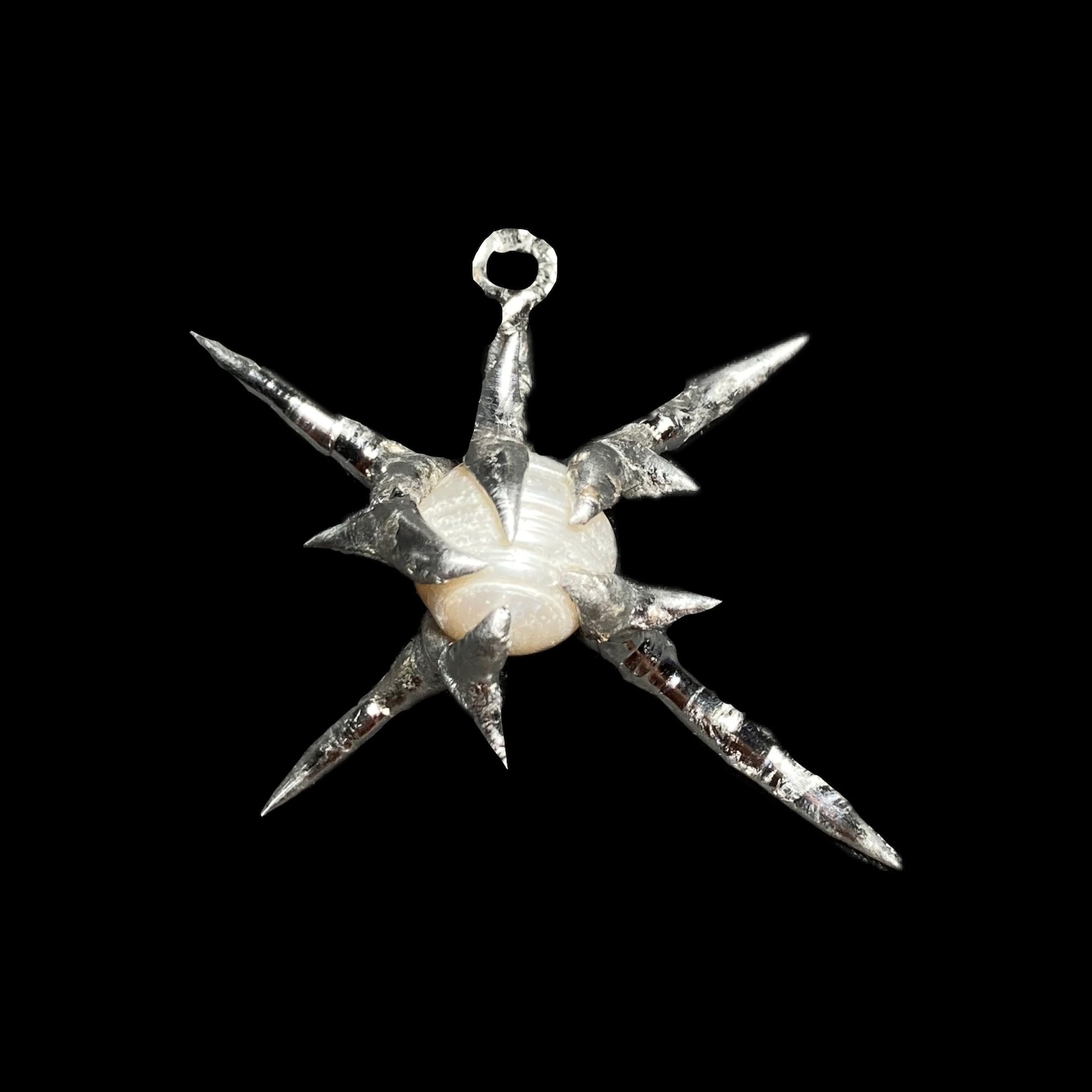 Spiky Pearl Pendant Necklace: Lead-free Solder, Stainless Steel Chain ...