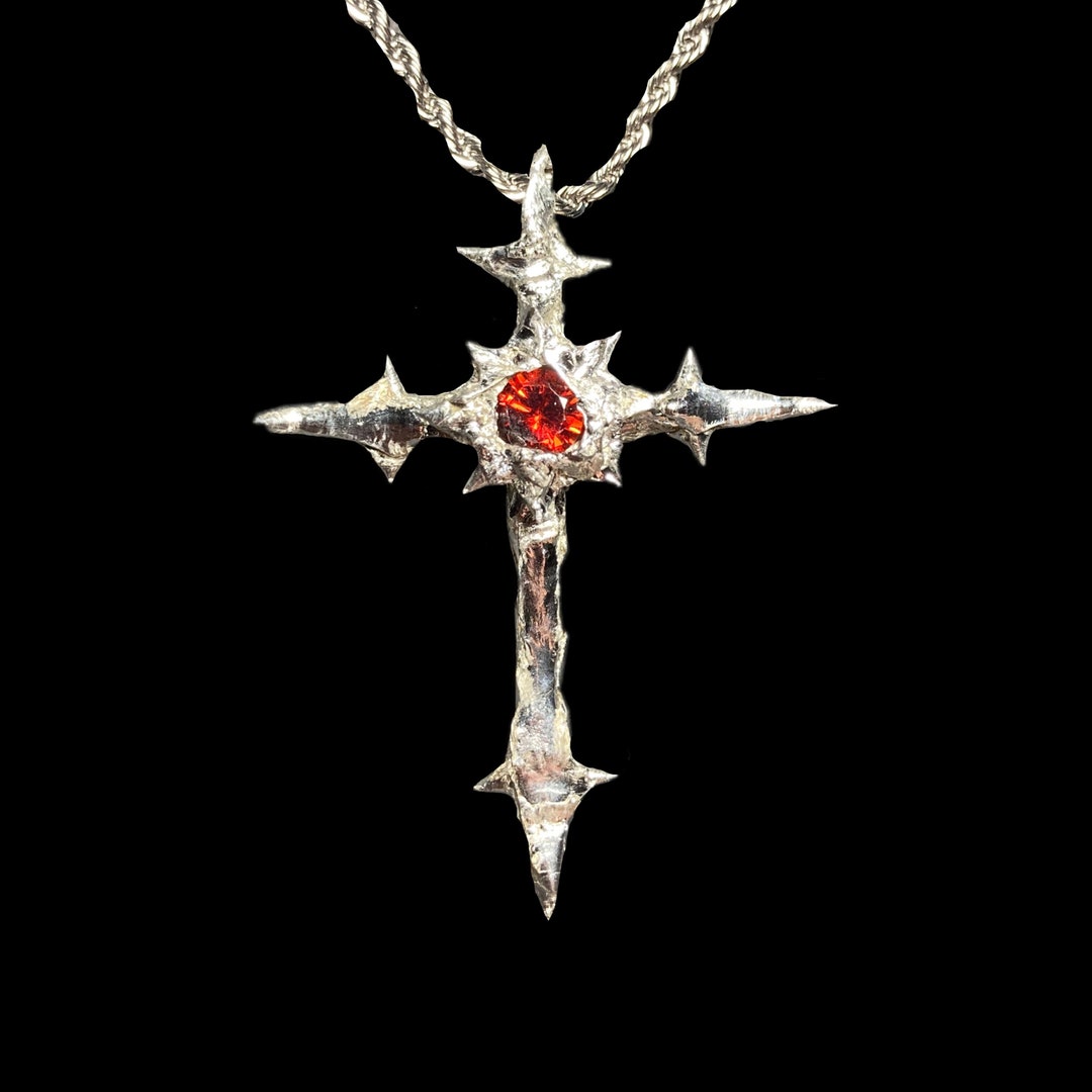 Red Cross Necklace - Etsy