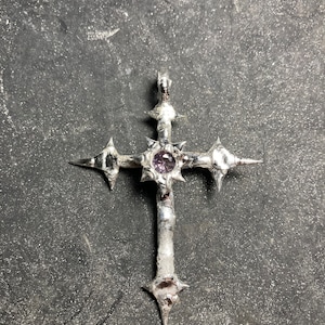 Purple Gem Cross Necklace - Etsy