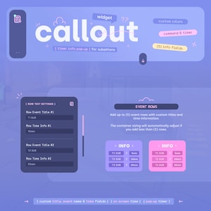 Subathon Callout Widget — Custom Event & Timer Info Panel • Pop-up ...