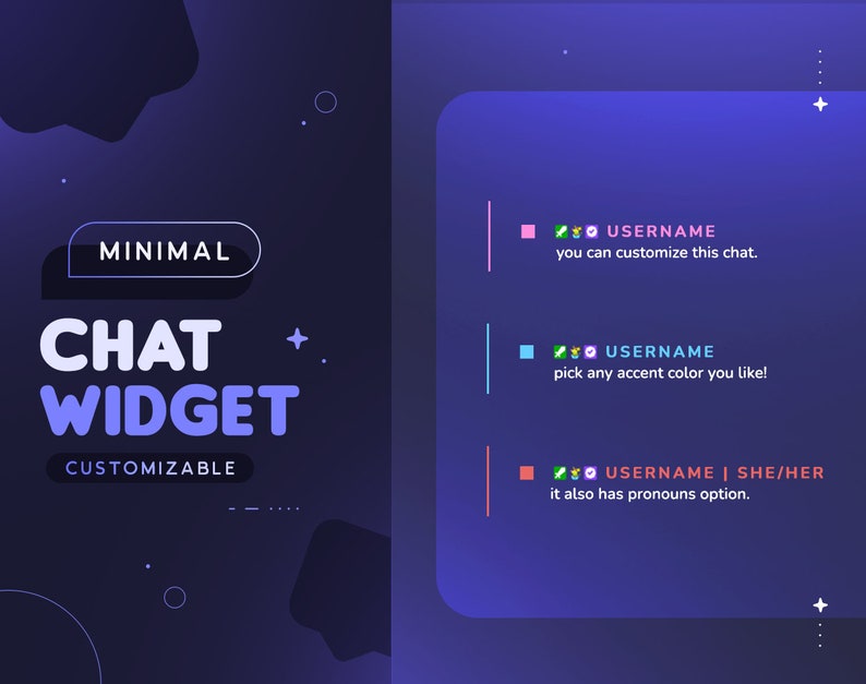 Minimal Squares Chat Widget Customizable Simple Line Custom - Etsy