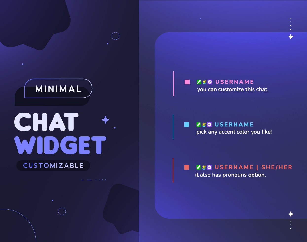Minimal Squares Chat Widget | Customizable Simple Line Custom Chat for ...