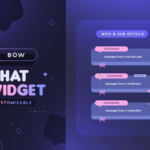Cute Bow Animated Chat Widget | Customizable Bubble Custom Chat for ...