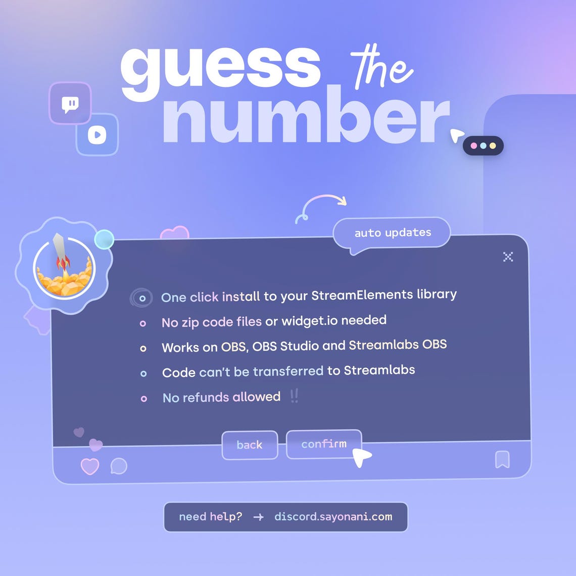 Guess the Number Widget Interactive Chat Game • (2) Modes, Channel ...