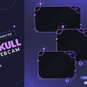 Halloween Animated Gradient Skull Webcam Frames 3 Spooky Chains Purple ...
