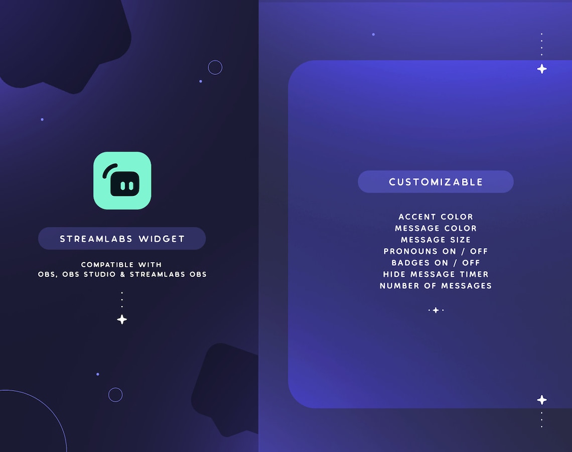 Fade Chat Widget | Customizable Animated Tech Custom Chat for Twitch ...