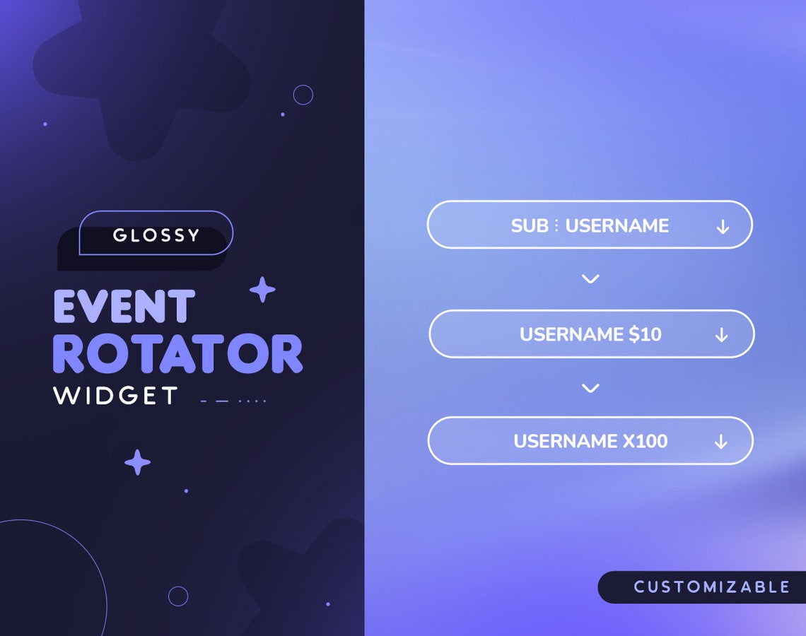 Glossy Event Rotator Widget Minimal Customizable Event List - Etsy