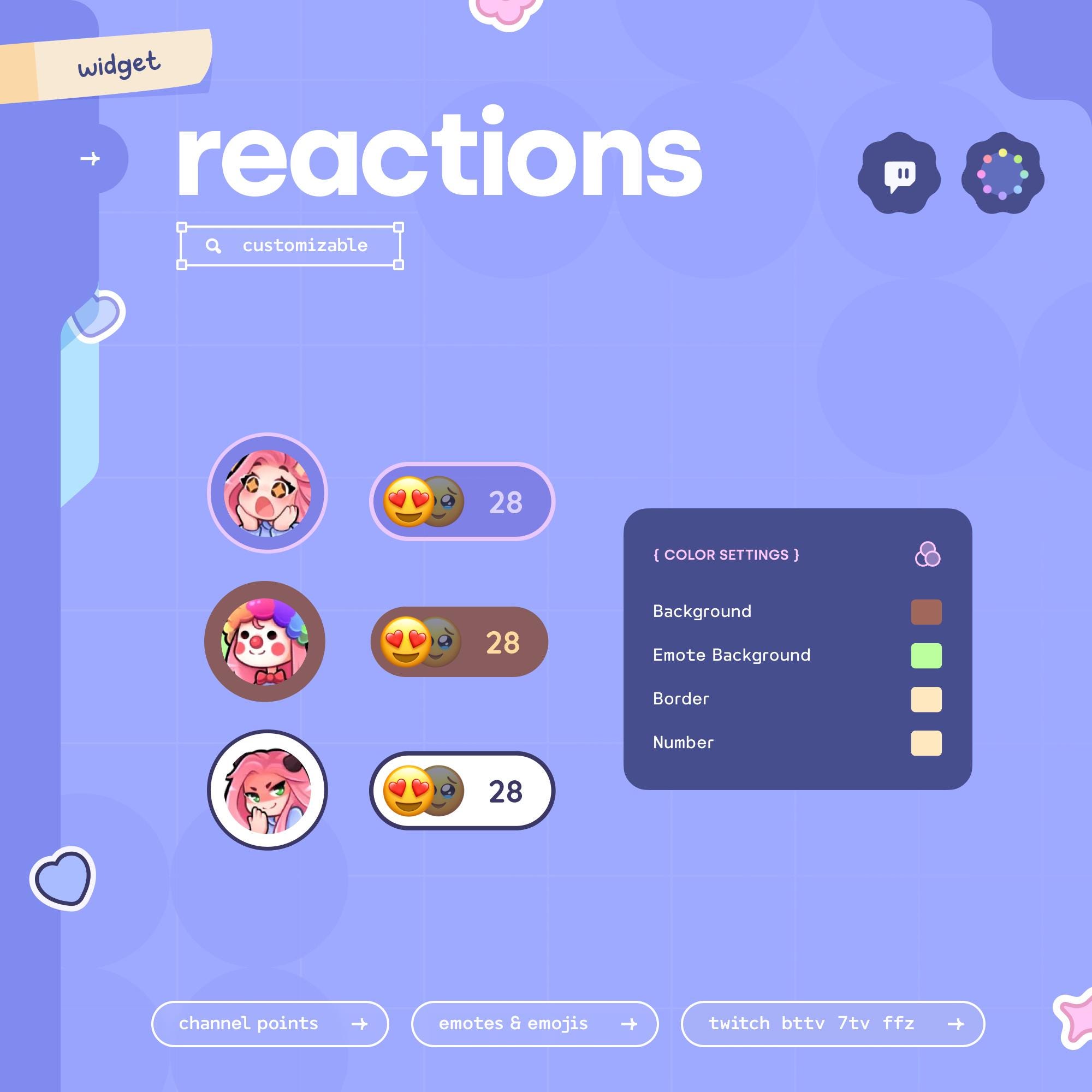 Stream Reactions Widget Twitch Emotes & Emojis • (2) Layouts — Channel ...