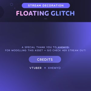 Animated Glitch Stream Decoration | 4 Floating Glitch Tech Particles for Streamers and Vtubers ...