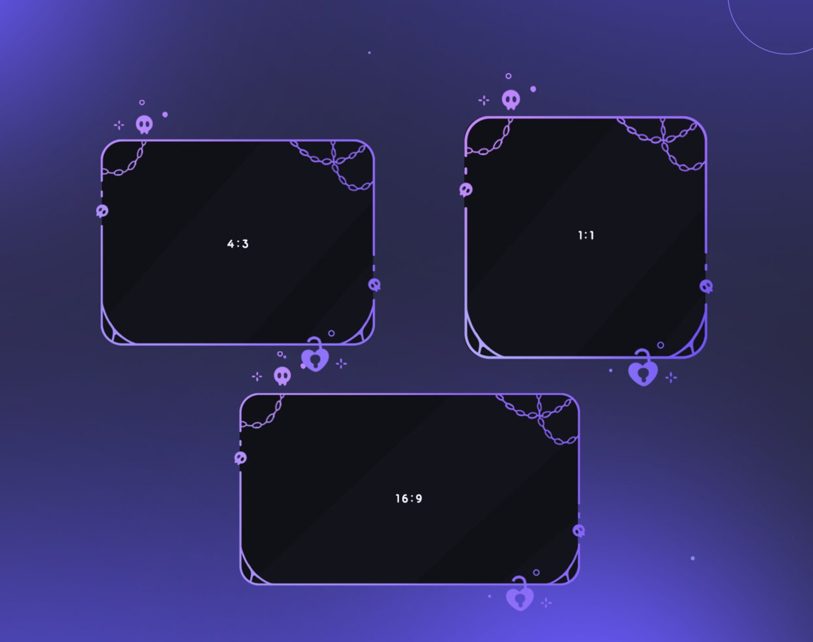 Halloween Animated Gradient Skull Webcam Frames 3 Spooky - Etsy