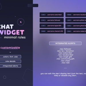 Minimal Chat Widget With Alerts — Simple Role Badges Customizable ...