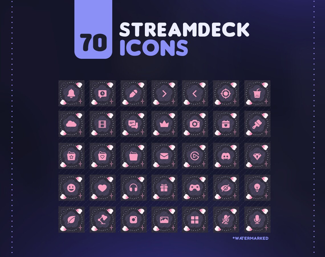Sakura Streamdeck Icon Set | 70+ Pink Cherry Blossom Icon Pack for ...