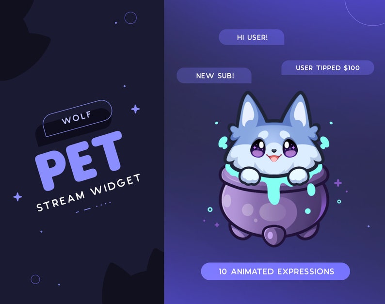 Wolf Stream Pet | Halloween Animated Wolf Mascot Widget for Streamers ...