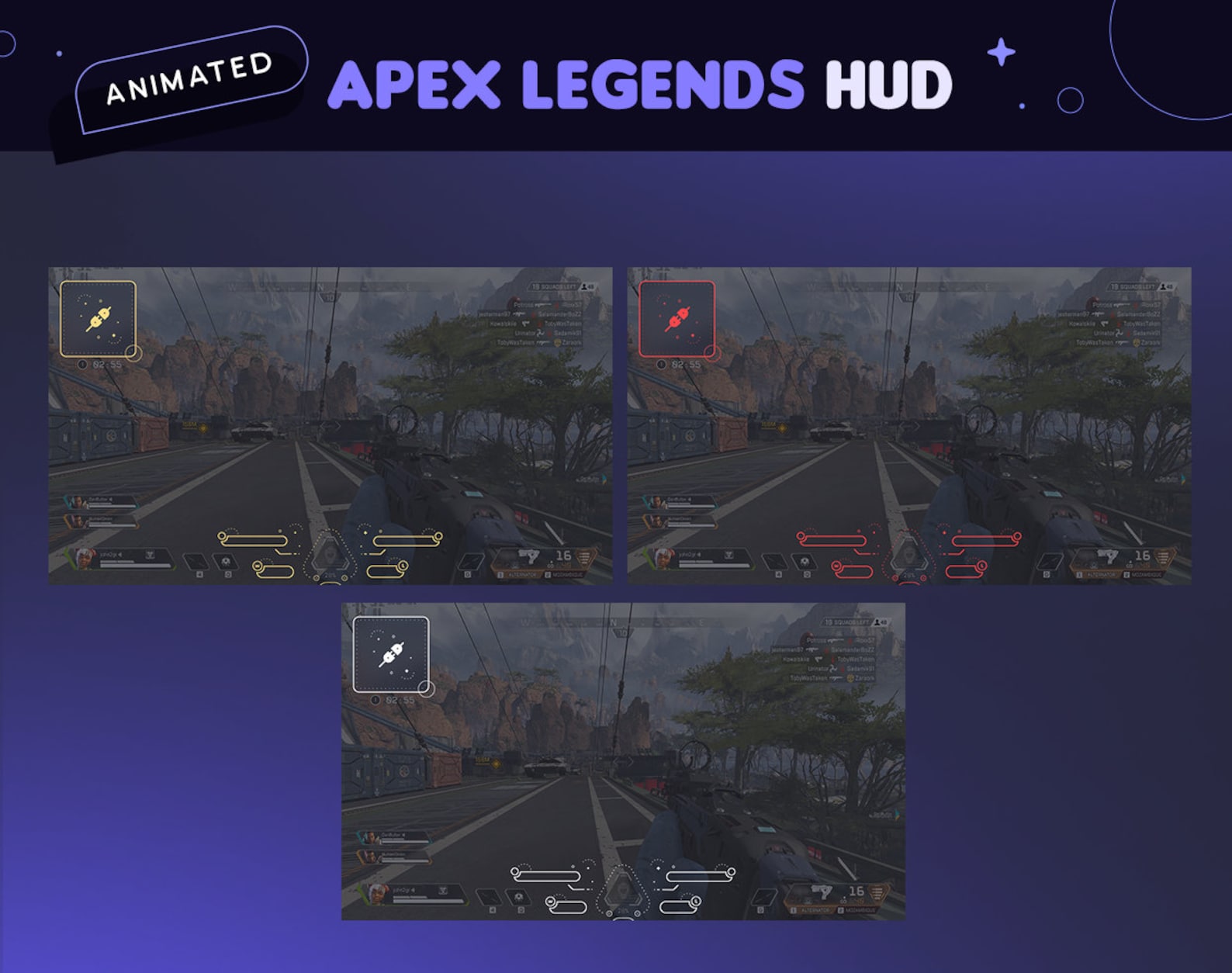Apex Legends Overlay HUD | 7 Animated Cute Minimal Starry Game Overlays ...