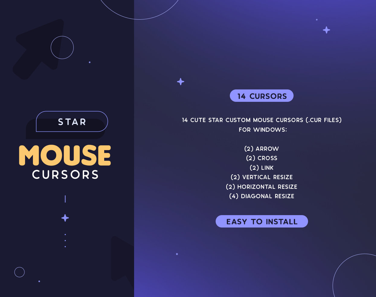 Star Mouse Cursors 14 Cute Starry Sky Custom Mouse Pointers - Etsy Australia