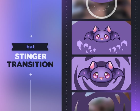 Bat Stinger Transition Cute Purple Bat OBS Scene Transition - Etsy UK