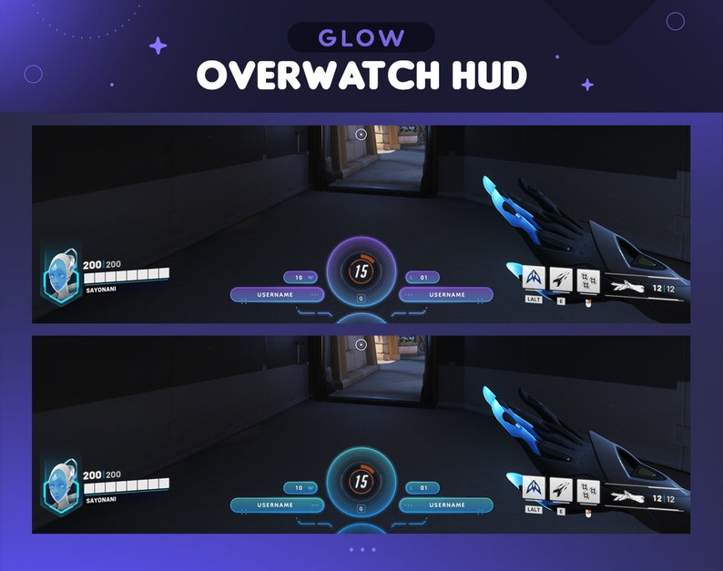 Glow Overwatch Overlay HUD 13 Colors Glowy Minimal Game - Etsy