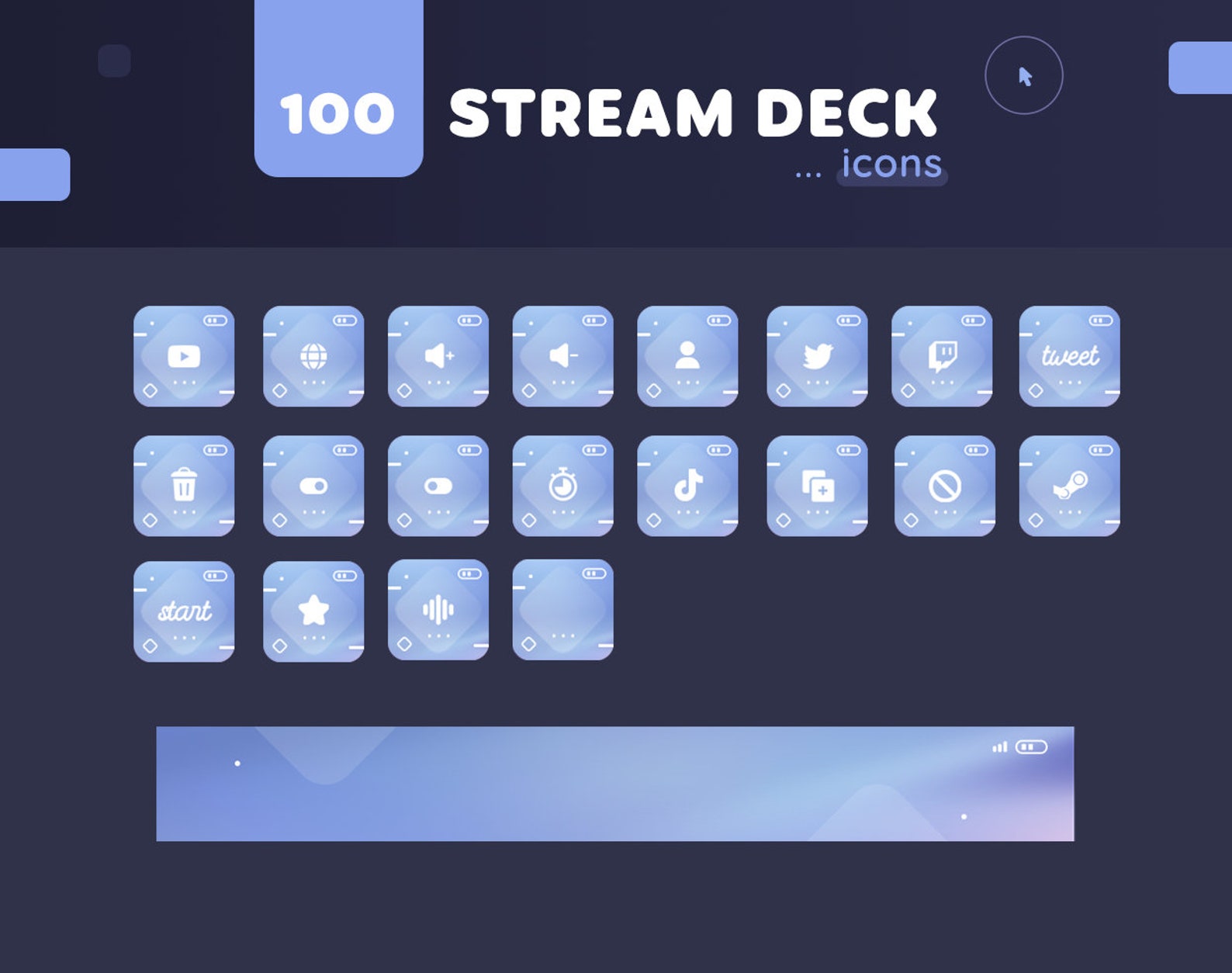 Glossy Stream Deck Icons | 100 Cute Gradient Minimal Icon Pack for ...
