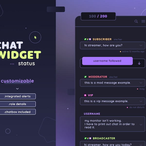 Twitch Chat Widget Free - Etsy