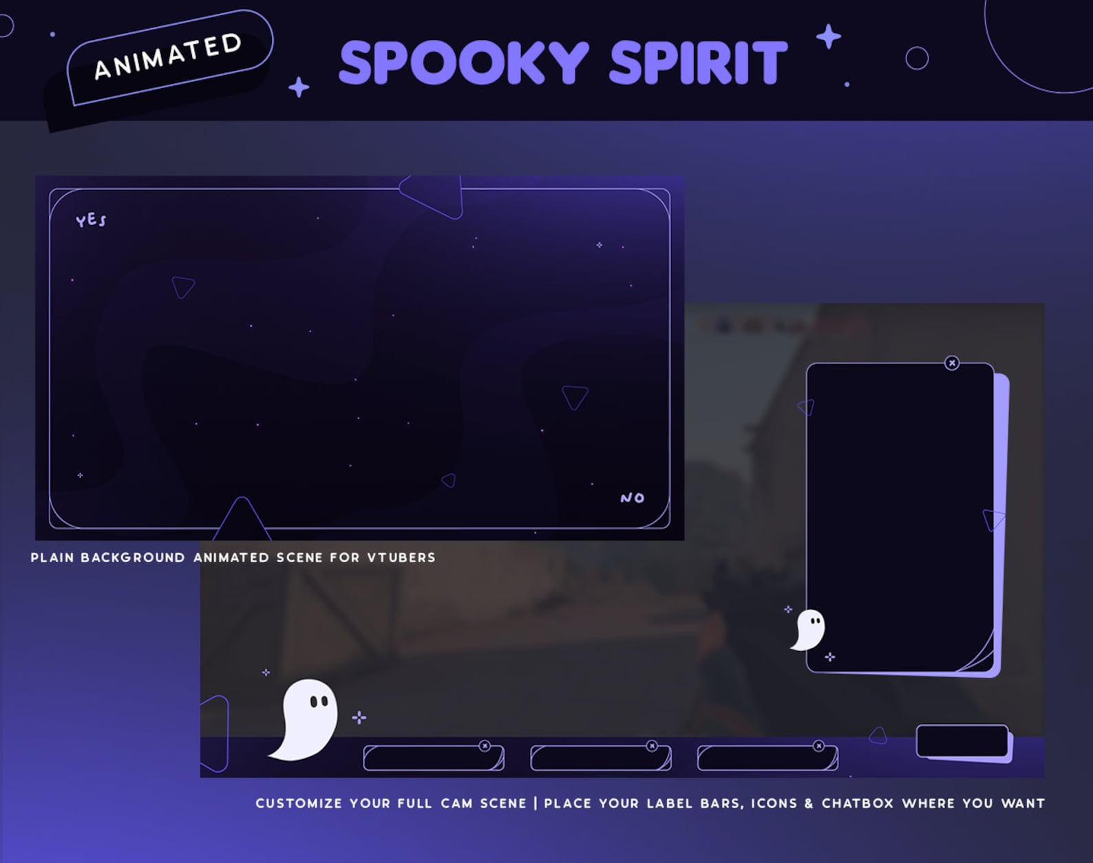 Spooky Spirit Animated Twitch Pack | Halloween Ghost Ouija Purple ...