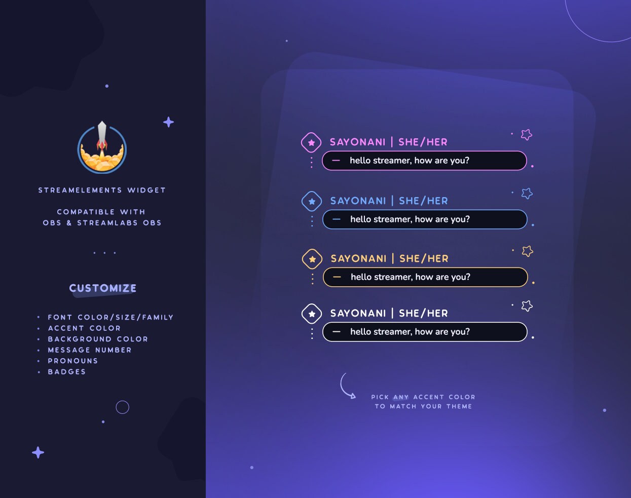 Starry Sky Twitch Chat Widget Celestial Stars Custom Chatbox - Etsy UK