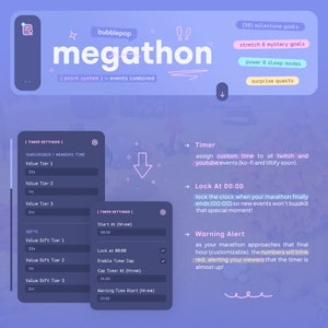 Megathon Widget Bundle — Timer, Milestone Goals & Surprise Quests • Combined Events, Commands ...