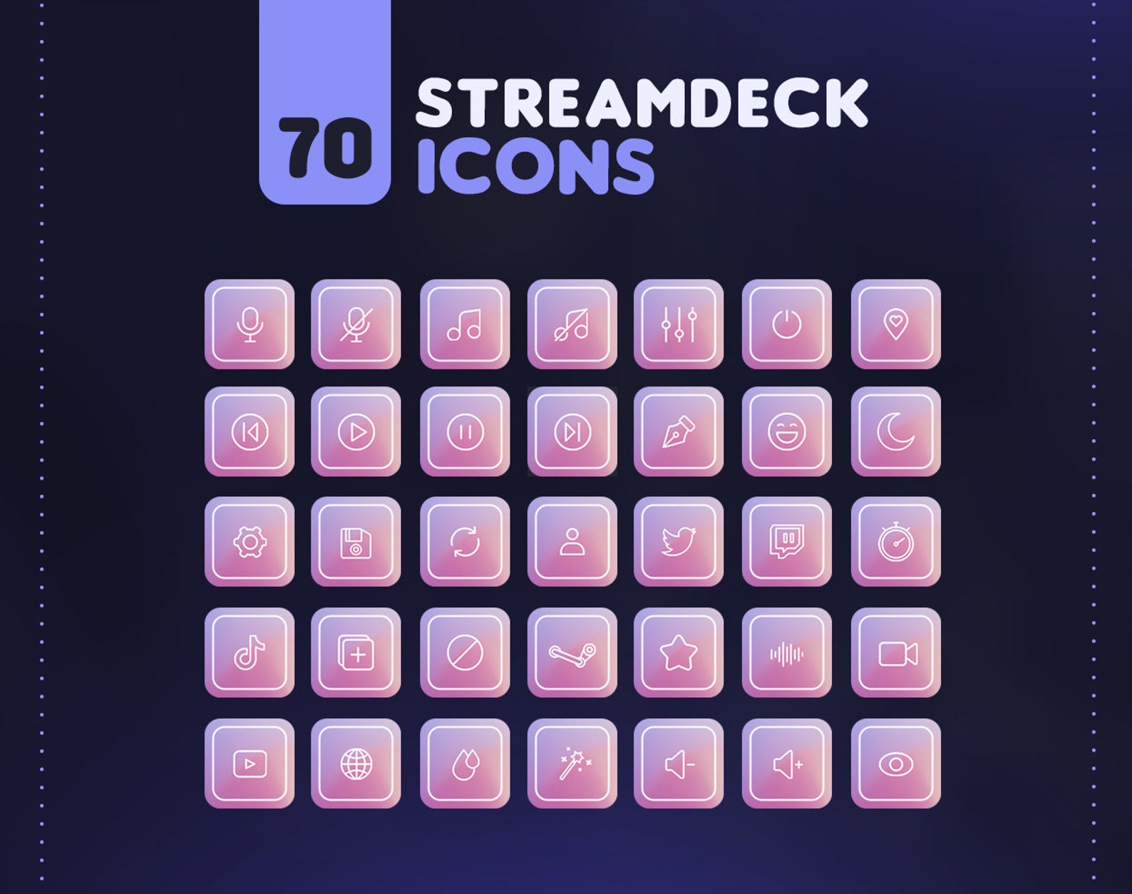 Pastel Cosmic Streamdeck Icons 70 Cute Gradient Icon Pack - Etsy Australia