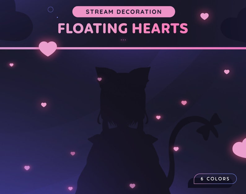 Animated Hearts Stream Decoration 6 Floating Valentine's - Etsy