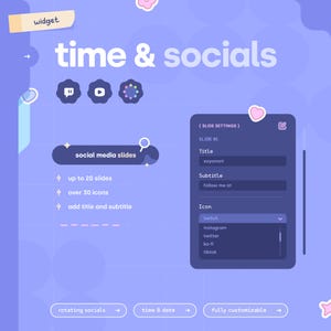 Time & Social Media Rotator Date and Time • (20) Slides • Fully ...
