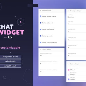 UX Chat Widget With Alerts — Minimal Roles Fully Customizable Custom ...