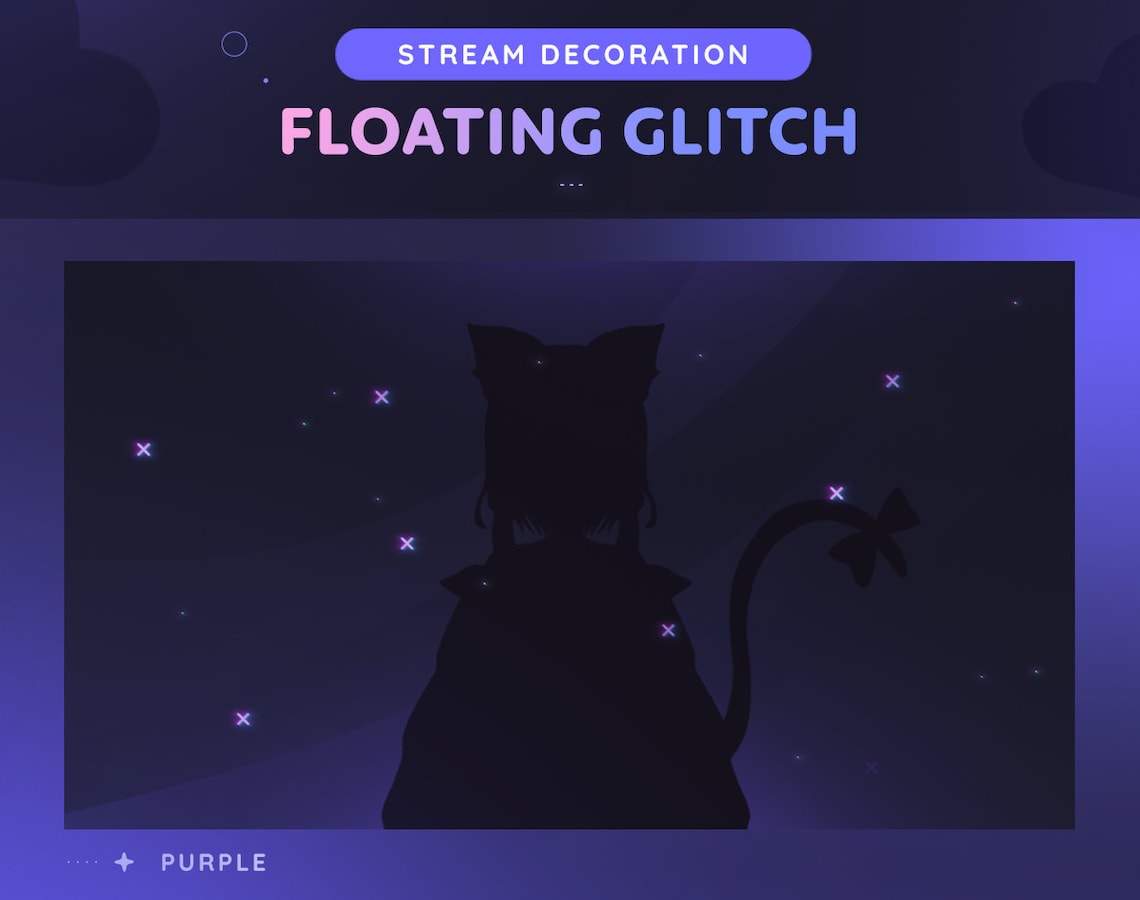 Animated Glitch Stream Decoration | 4 Floating Glitch Tech Particles for Streamers and Vtubers ...