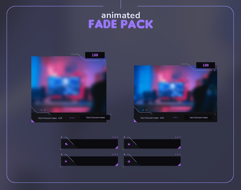 Fade Animated Twitch Pack | Valorant Inspired Purple Streamer Package ...