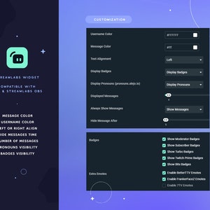 Glossy Minimal Twitch Chat Widget | Animated Clean Customizable Chatbox ...