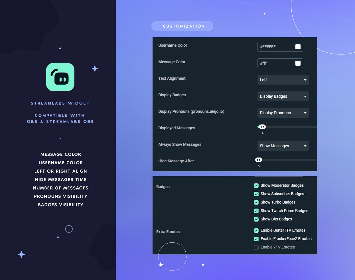 Glossy Minimal Twitch Chat Widget Animated Clean - Etsy UK