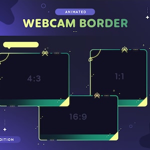 Animated Bow Webcam Border | 3 Cute Green & Lime Yellow Webcam Frame ...