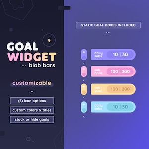 Blob Goal Widget | Stackable Goal Bars for Twitch Streamers | Fully ...