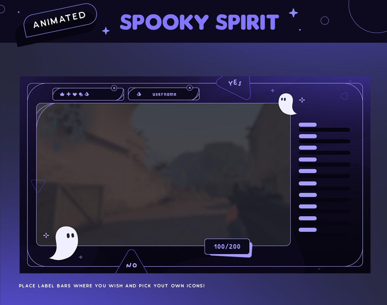 Spooky Spirit Animated Twitch Pack | Halloween Ghost Ouija Purple ...