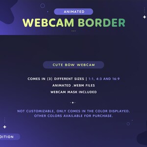 Animated Bow Webcam Border | 3 Cute Green & Lime Yellow Webcam Frame ...