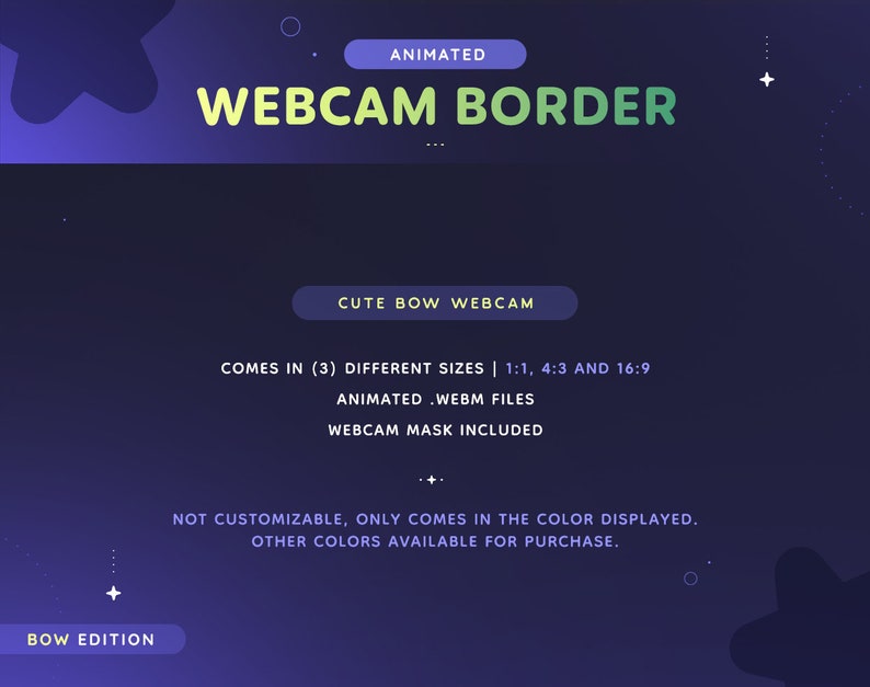 Animated Bow Webcam Border | 3 Cute Green & Lime Yellow Webcam Frame ...