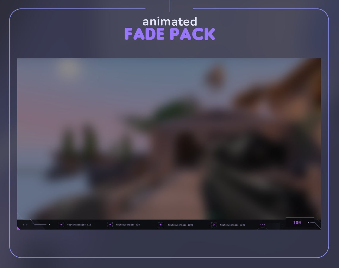 Fade Animated Twitch Pack | Valorant Inspired Purple Streamer Package ...