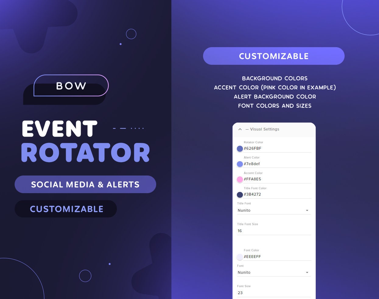 Bow Rotator — Events, Social Media & Alerts Widget | Cute Customizable ...