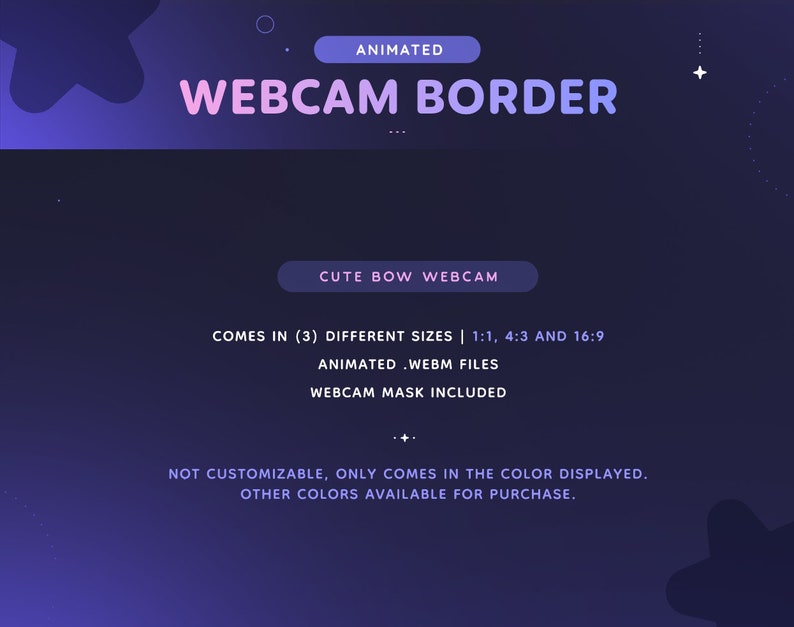 Animated Bow Webcam Border | 3 Cute Pink and Purple Webcam Frame for ...