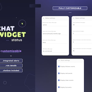 Status Chat Widget With Alerts — Minimal Fully Customizable Custom Chat ...