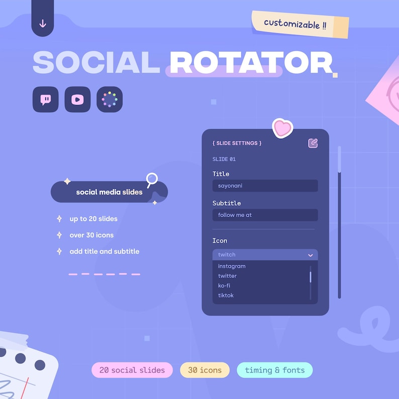 Click Social Media Rotator (30) Icons • (20) Slides • Fully ...