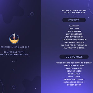 Gradient Event Rotator Widget | Minimal Customizable Event Label Rotator for Twitch Streamers ...